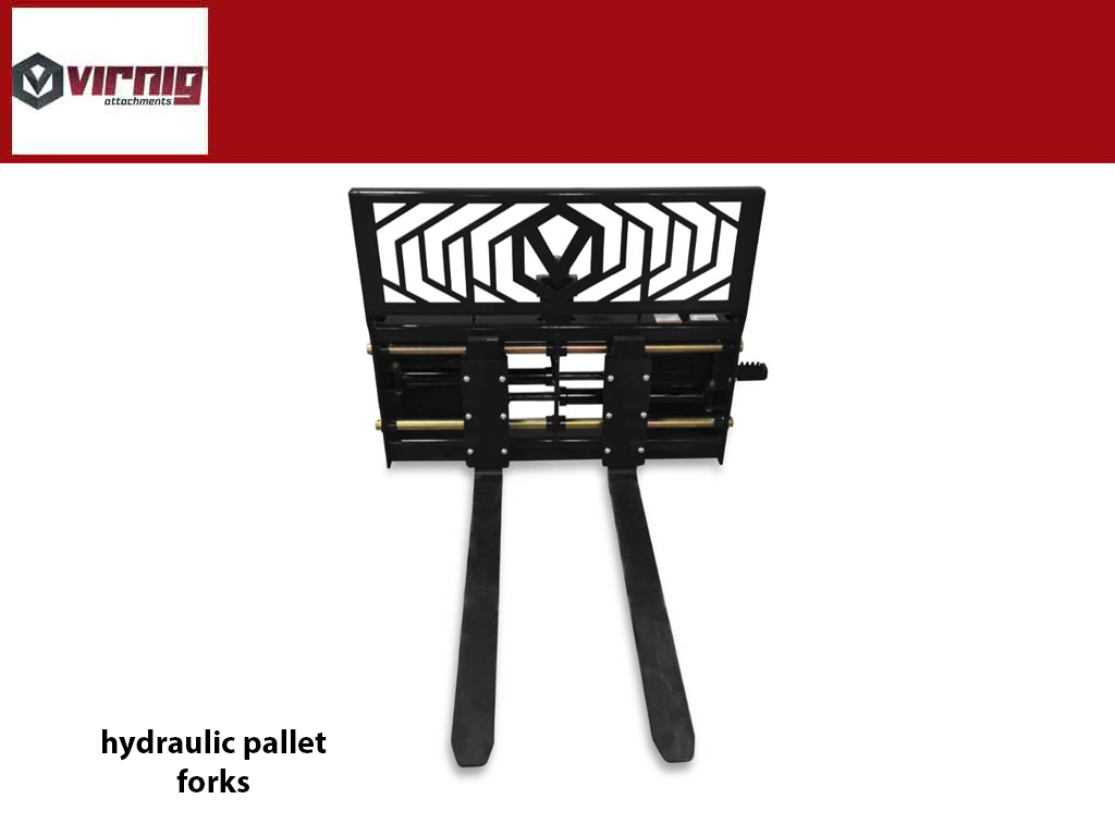 Virnig Hydraulic Adjust Pallet Fork SSL CTL – Skid Steer Store